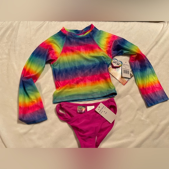 angel beach | Swim | Nwt Angel Beach Rash Guard 2 Piece Bikini Upf 5 ...